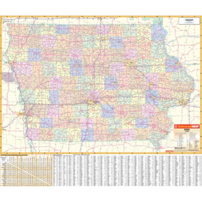 The Map Shop KA-S-IA-WALL-springroller-sr Iowa State Wall Map ...