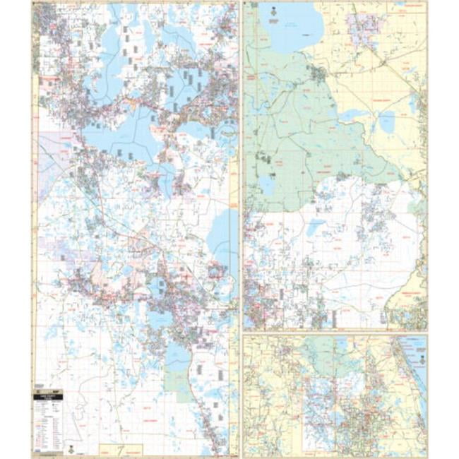 The Map Shop KA-C-FL-LAKE-laminated Lake County, FL Wall Map, Laminated ...