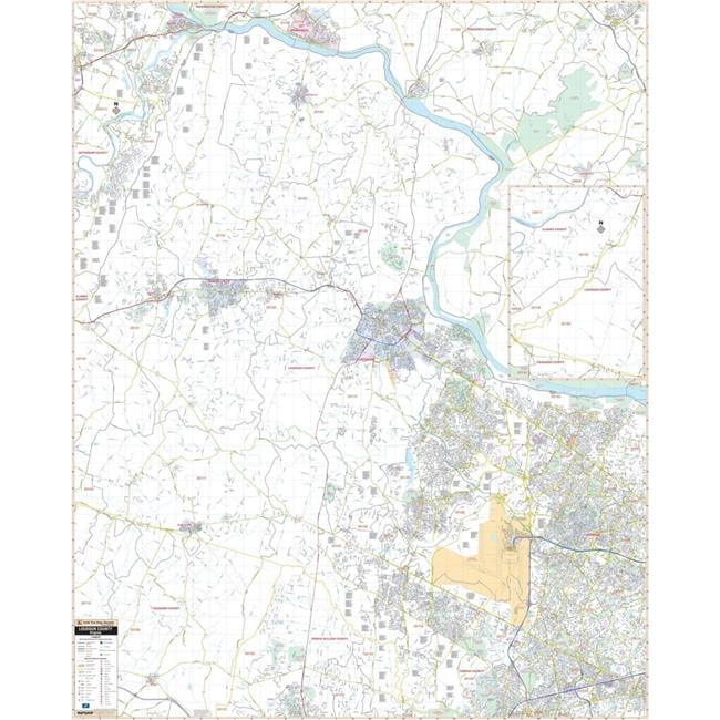 The Map Shop KA-C-VA-LOUDON-lam-rails-black Loudon County, VA Wall Map ...