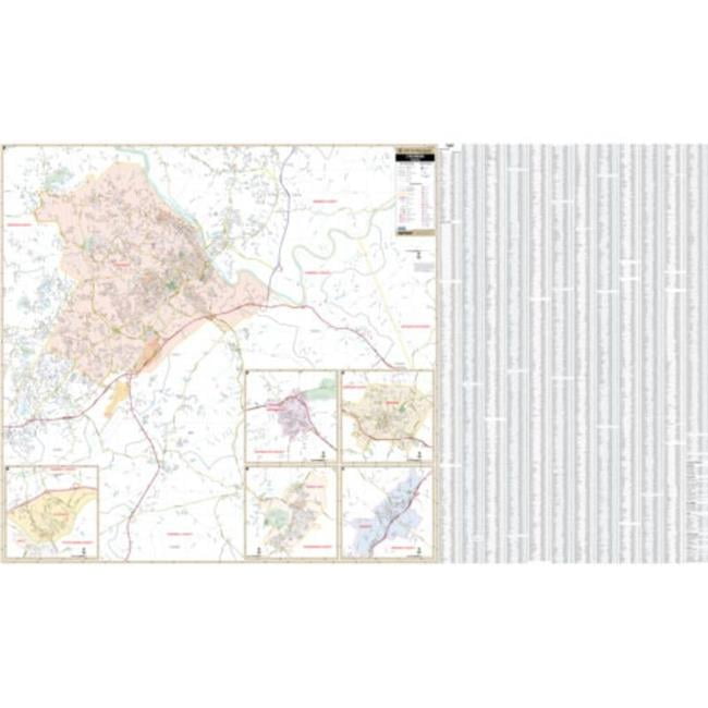 The Map Shop KA-C-VA-LYNCHBURG-laminated Lynchburg, VA Wall Map ...