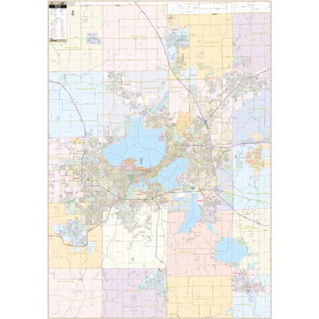The Map Shop KA-C-WI-MADISON-laminated Madison, WI Wall Map, Laminated ...