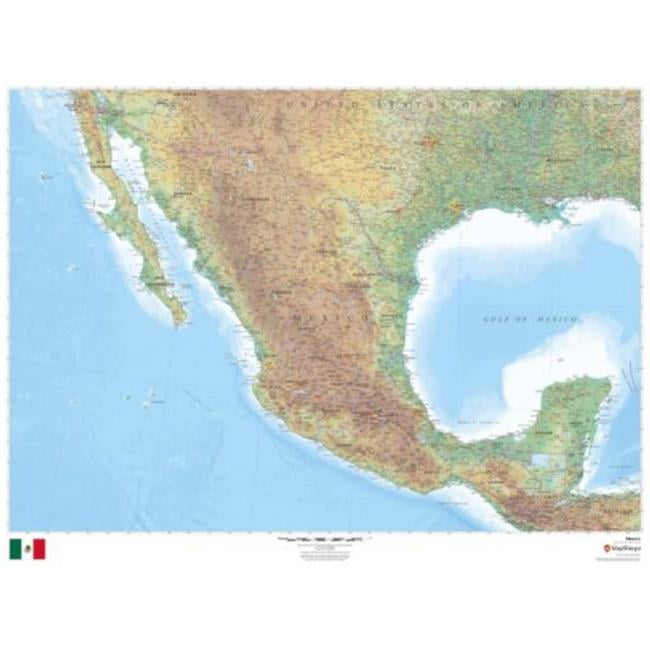 The Map Shop KA-MEXICO-WALL-63x47-laminated Mexico Wall Map, Laminated ...