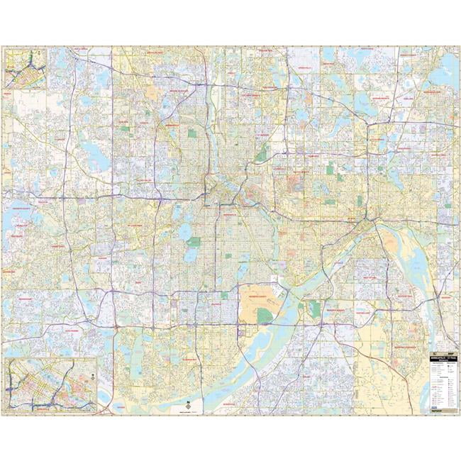The Map Shop KA-C-MN-TWINCITIES-laminated Minneapolis & St Paul, MN ...