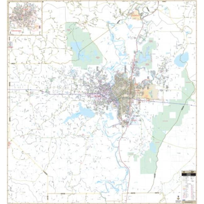 The Map Shop KA-C-LA-MONROE-lam-rails-black Monroe & Ouachita Parish ...