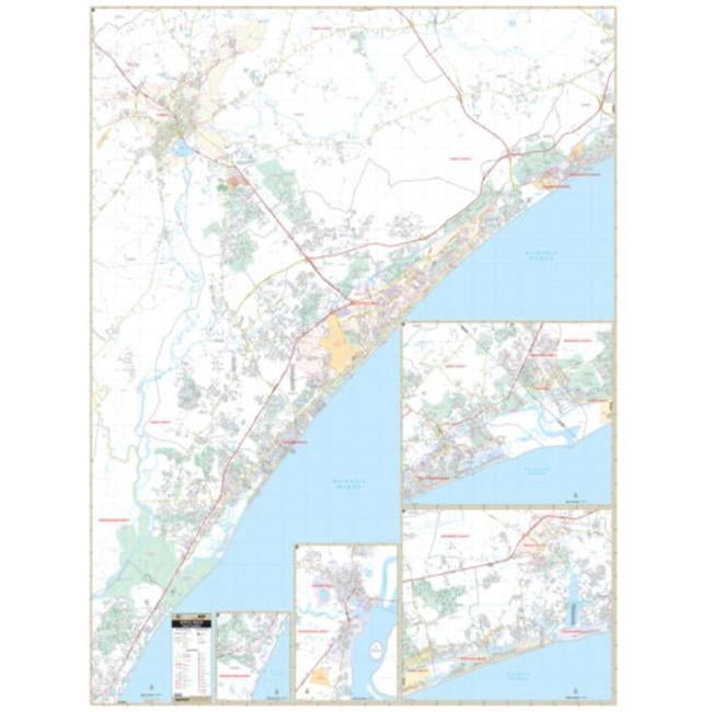 The Map Shop KA-C-SC-MYRTLEBEACH-paper Myrtle Beach, SC Wall Map, Paper ...