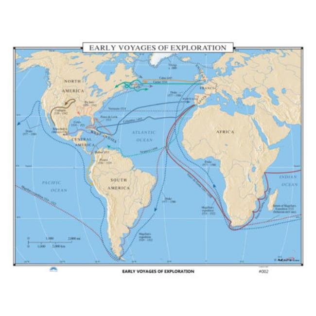 The Map Shop KA-HIST-002-lam-rails-black No.002 Early Voyages of ...
