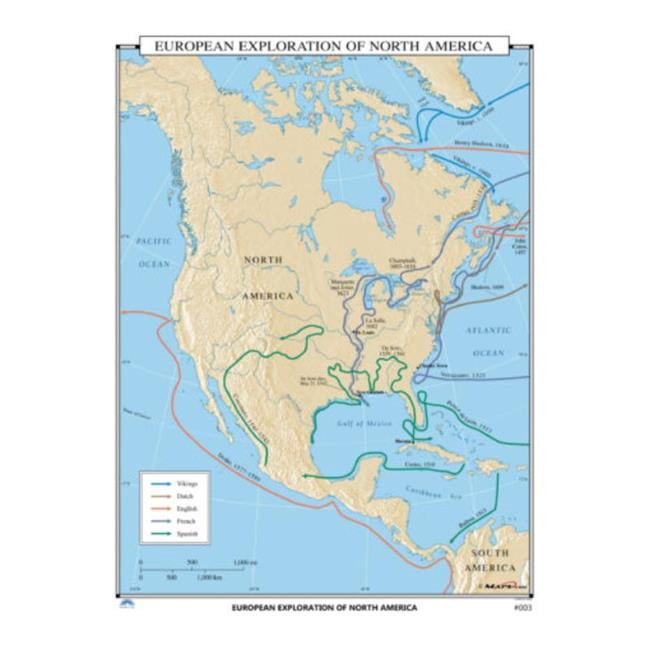 The Map Shop KA-HIST-003-lam-rails-walnut No.003 European Exploration ...