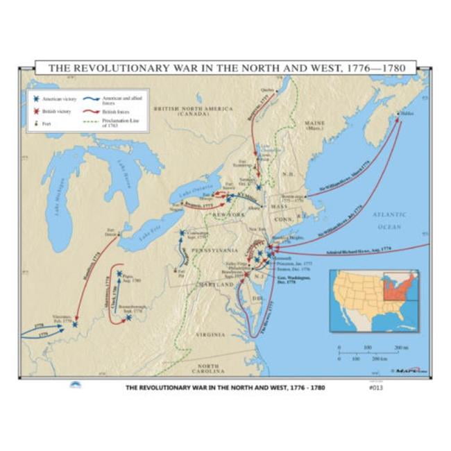 The Map Shop KA-HIST-013-laminated No.013 The Revolutionary War in the ...