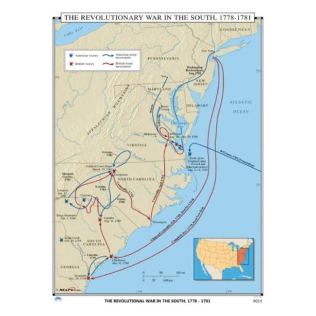 The Map Shop KA-HIST-014-springroller-sr No.014 The Revolutionary War ...