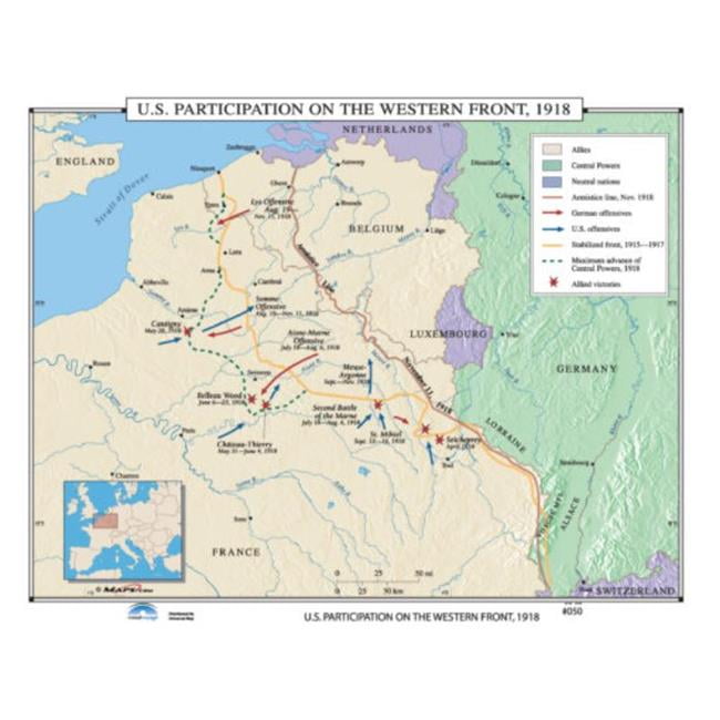 The Map Shop KA-HIST-050-springroller-sr No.050 US Participation on the ...