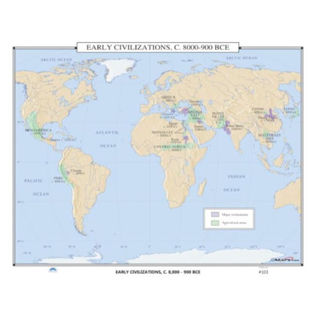 The Map Shop KA-HIST-103-lam-rails-black No.103 Early Civilizations ...