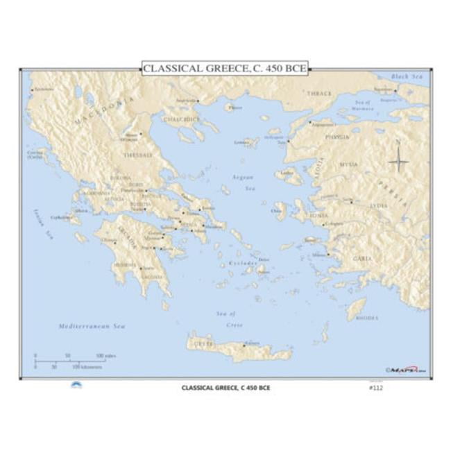 The Map Shop KA-HIST-112-laminated No.112 Classical Greece, 450 BCE Map ...