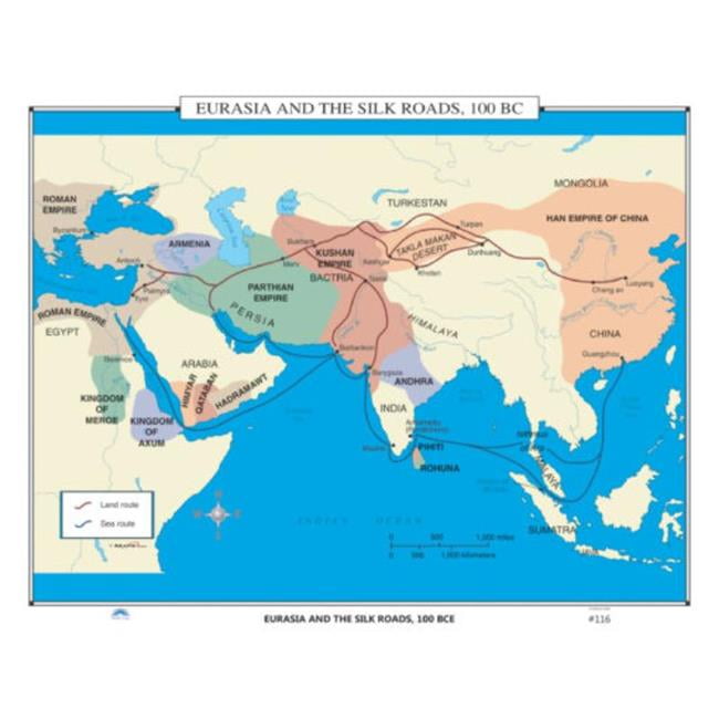 The Map Shop KA-HIST-116-springroller-sr No.116 Eurasia & the Silk ...