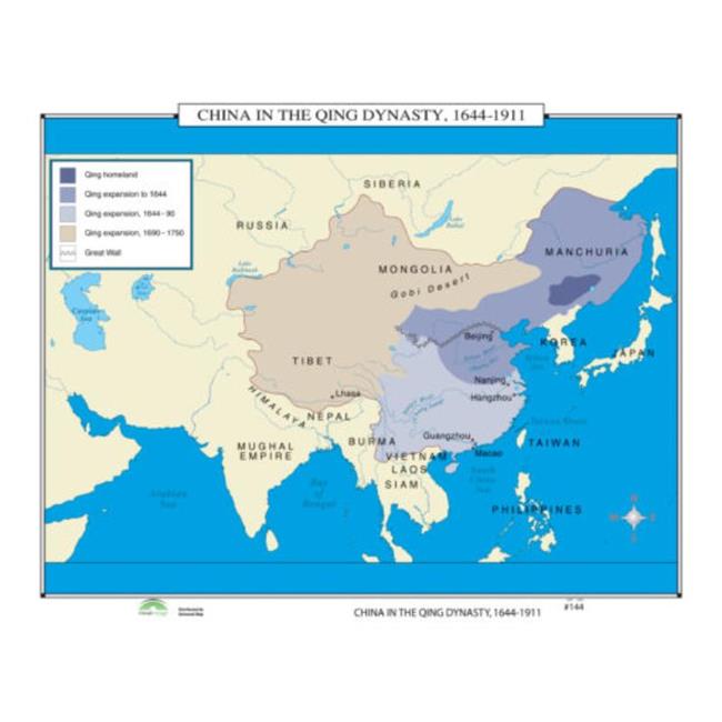 The Map Shop KA-HIST-144-lam-rails-black No.144 China in the Qing ...