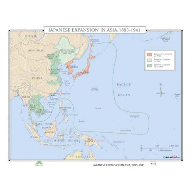 The Map Shop KA-HIST-158-laminated No.158 Japanese Expansion in Asia ...
