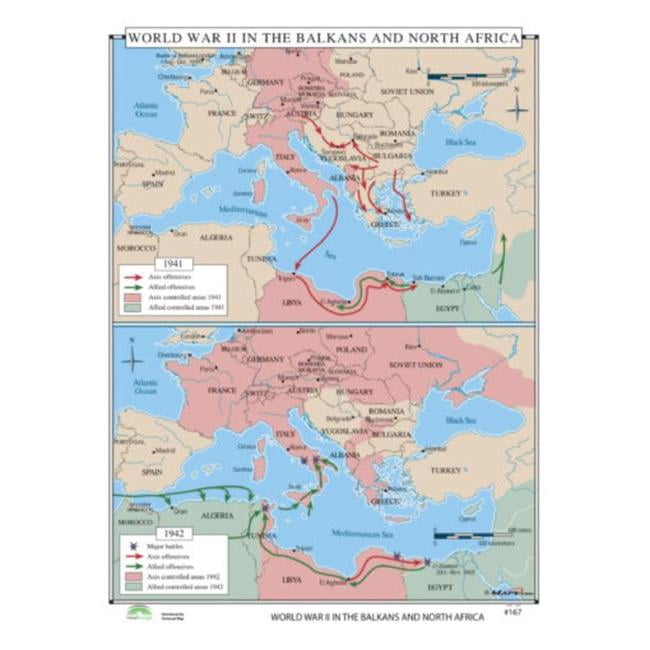 The Map Shop KA-HIST-167-lam-rails-walnut No.167 World War II in the ...