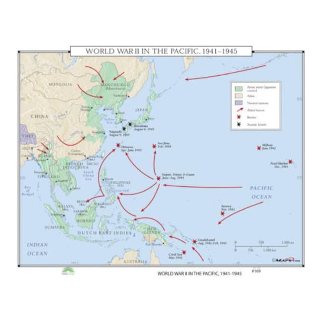 The Map Shop KA-HIST-169-springroller-sr No.169 World War II in the ...