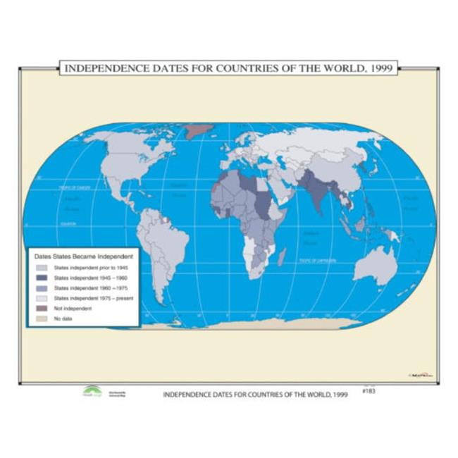 The Map Shop KA-HIST-183-lam-rails-walnut No.183 Independence Dates for ...