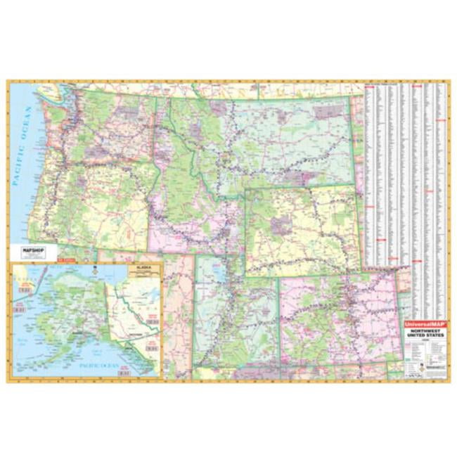 The Map Shop KA-R-US-NORTHWEST-laminated Northwest United States ...