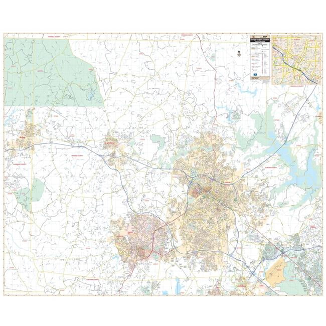 The Map Shop KA-C-NC-DURHAM-lam-rails-black Orange & Durham Counties ...