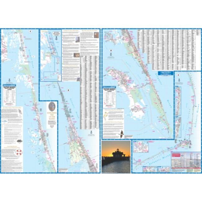 The Map Shop KA-C-NC-OUTERBANKS-laminated Outer Banks, NC Wall Map ...