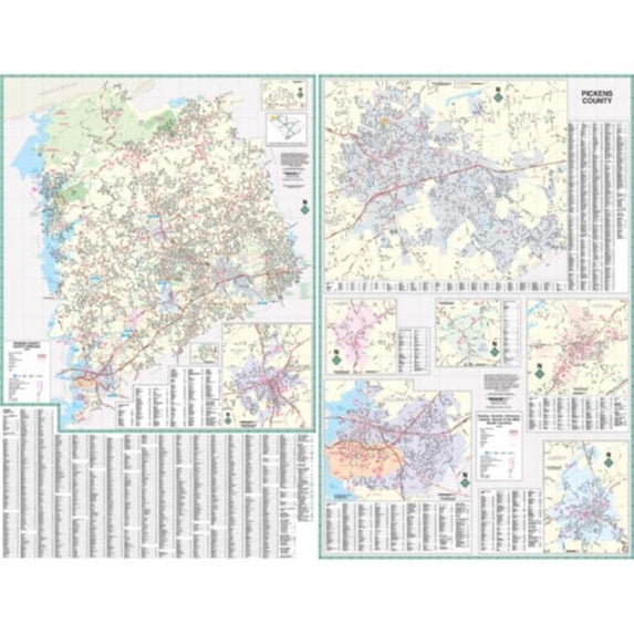 The Map Shop KA-C-SC-PICKENS-laminated Pickens, SC Wall Map, Laminated ...