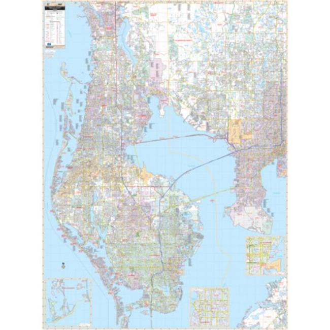 The Map Shop KA-C-FL-PINELLAS-paper Pinellas County, FL Wall Map, Paper ...