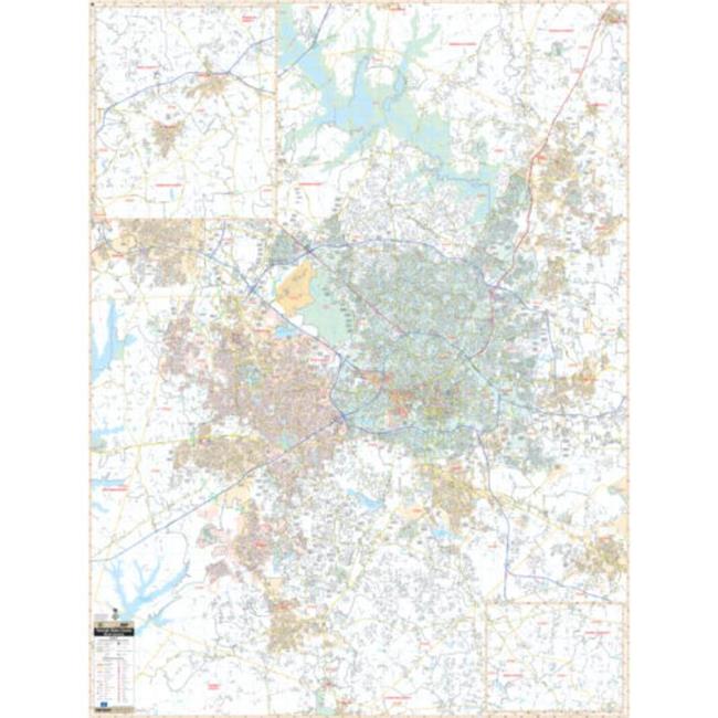 The Map Shop KA-C-NC-RALEIGH-laminated Raleigh & Wake County, NC Wall ...