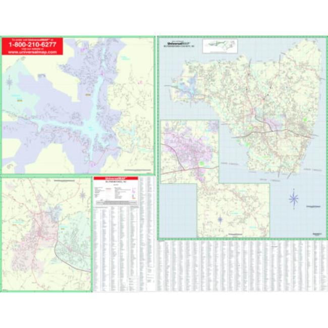 The Map Shop KA-C-NC-RUTHERFORD-laminated Rutherford County, NC Wall ...