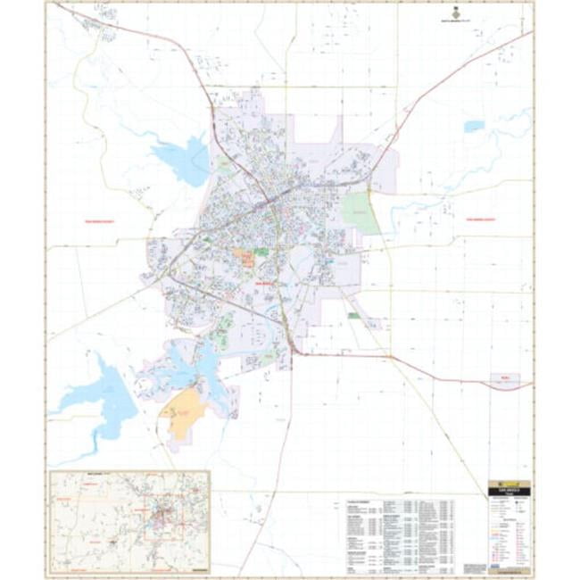 The Map Shop KA-C-TX-SANANGELO-paper San Angelo, TX Wall Map, Paper ...
