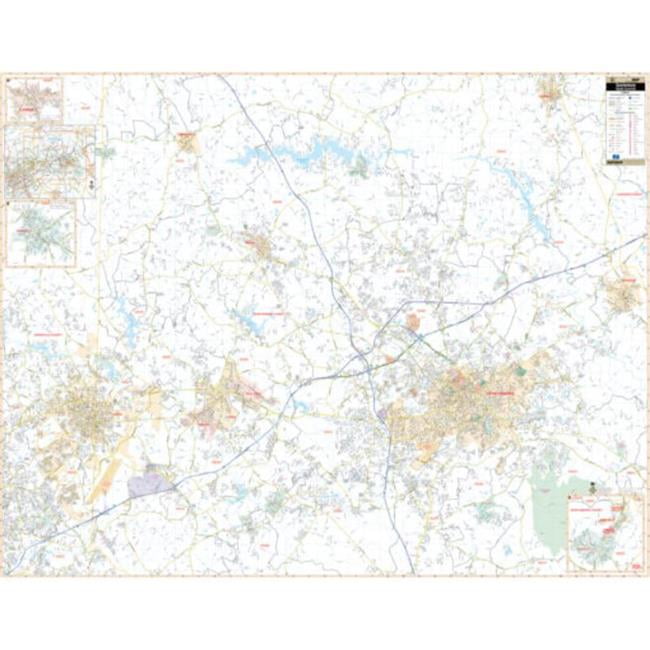 The Map Shop KA-C-SC-SPARTANBURG-laminated Spartanburg, SC Wall Map ...