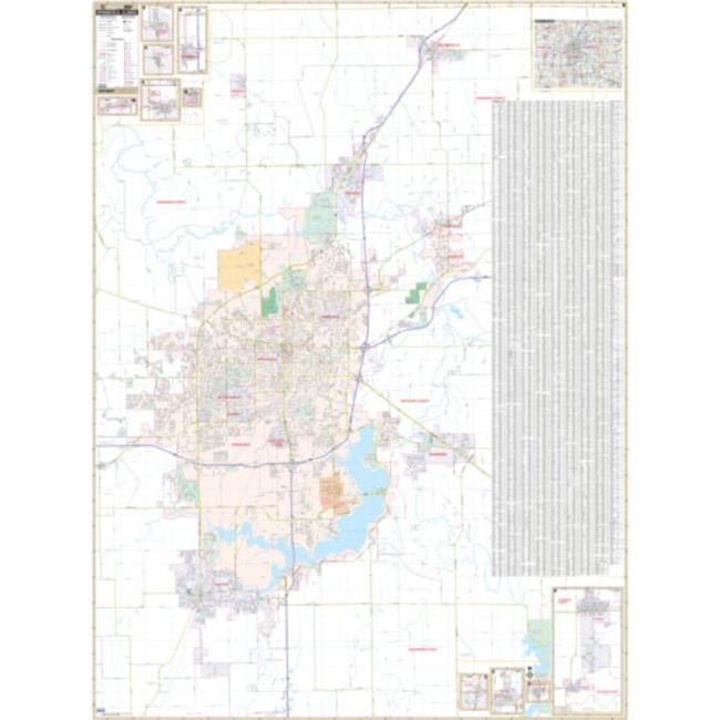 The Map Shop KA-C-IL-SPRINGFIELD-paper Springfield, IL Wall Map, Paper ...