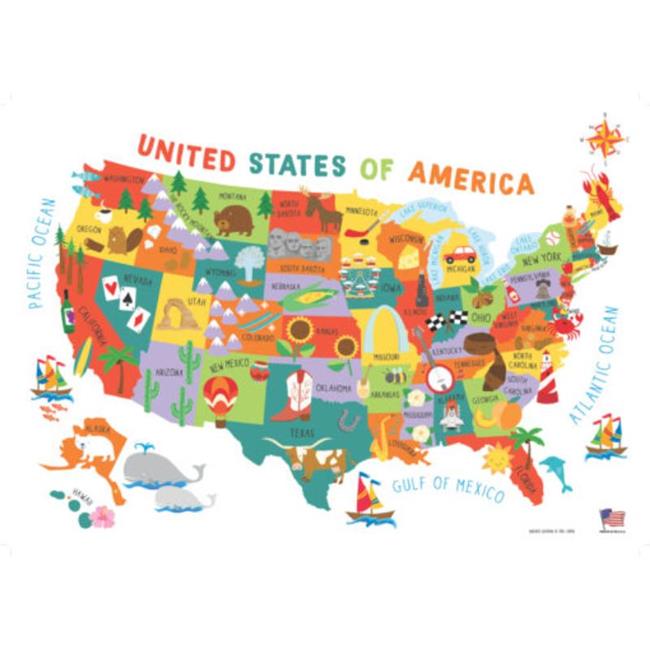 The Map Shop KA-US-ILLUSTRATED-paper United States Illustrated Wall Map ...