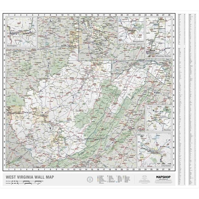 The Map Shop KA-S-WV-WALL-laminated West Virginia State Wall Map ...