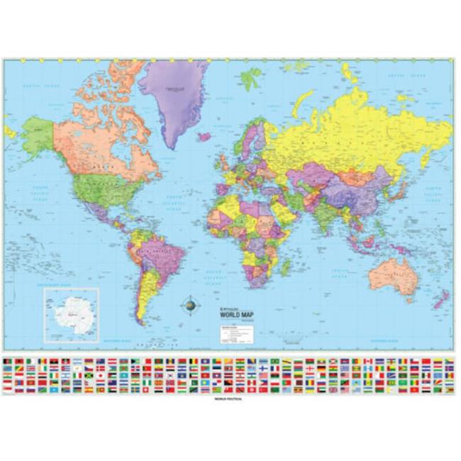 The Map Shop KA-WORLD-ADV-POL-63x49-paper World Advanced Political Wall ...