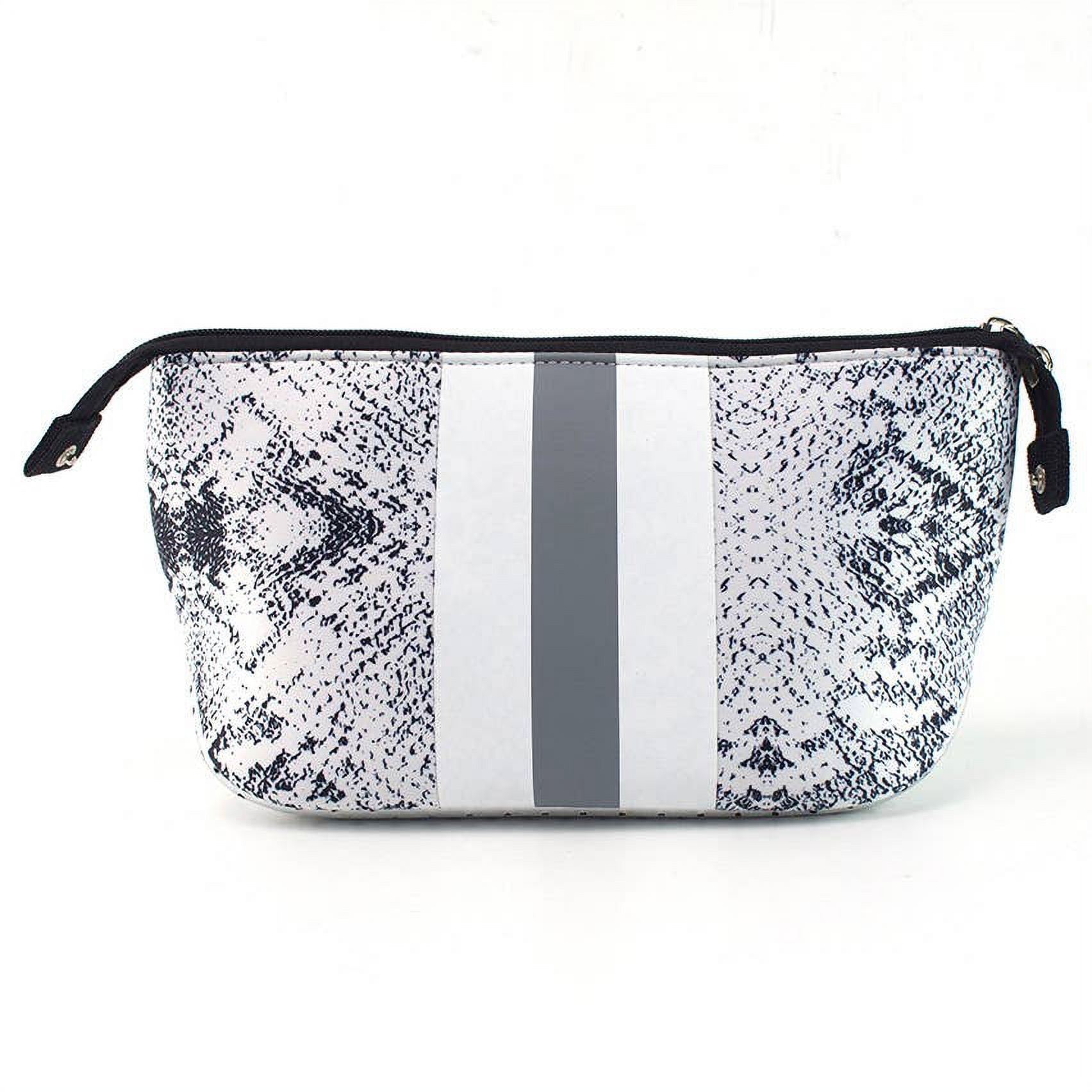 The Maria Neoprene Cosmetic Bag - Silver Snakeskin - Walmart.com