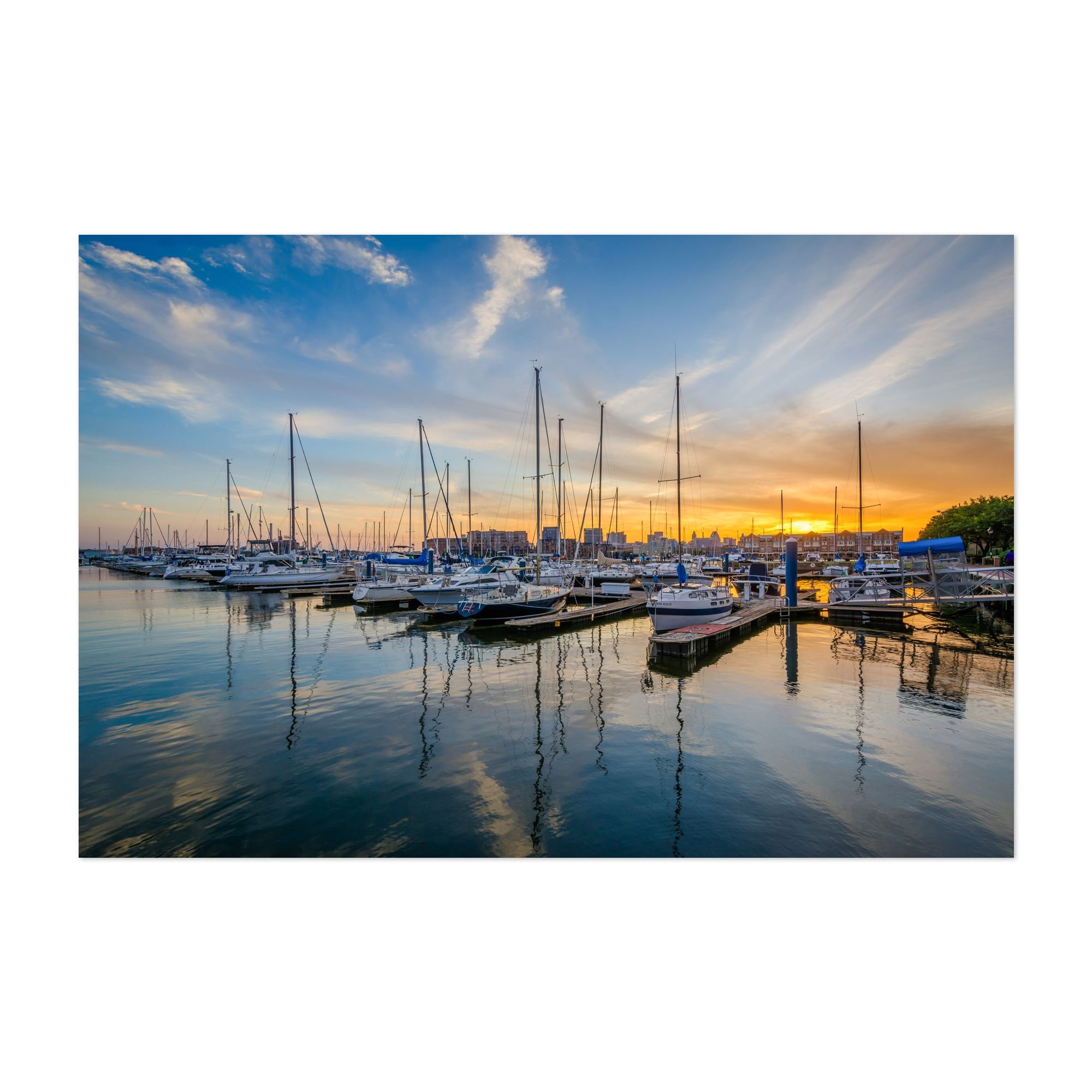 The Marina - Baltimore Maryland Photography Harbor Sunset Boat Coastal ...