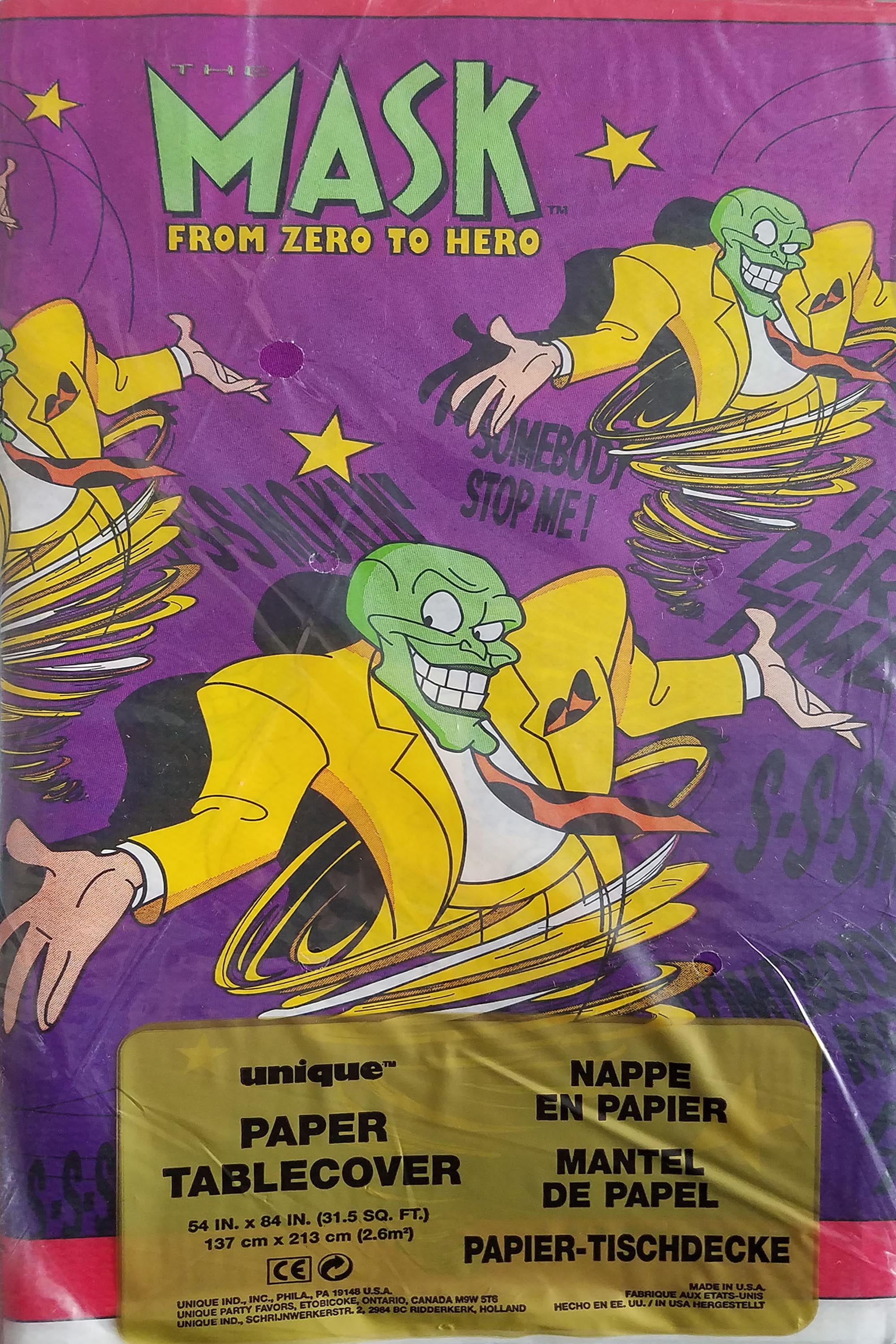 Various The Mask Animated Series Vintage 1995 Paper Tablecloth ...