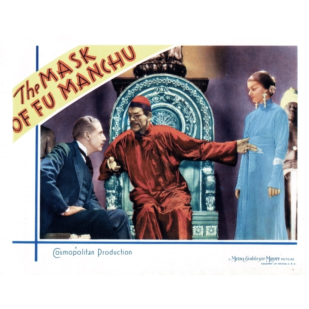The Mask Of Fu Manchu From Left Lawrence Grant Boris Karloff Myrna Loy 1932 Movie Poster ...