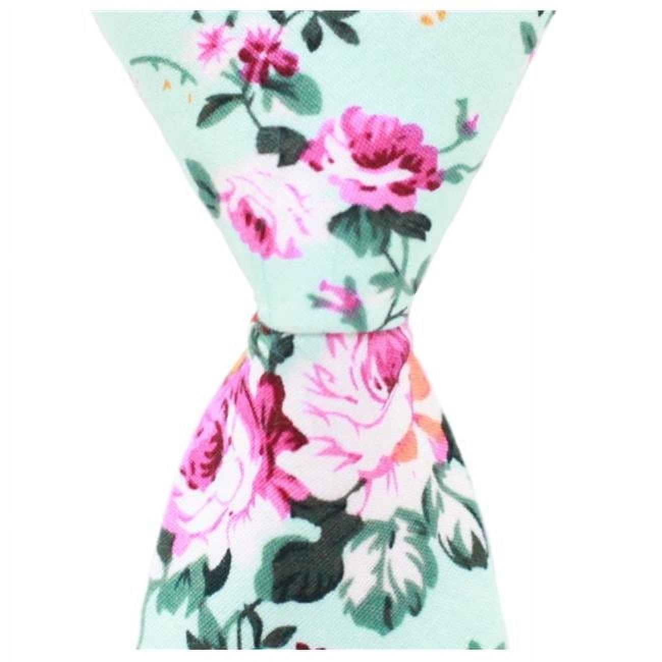 The Matching Tie Guy 5989 XB9 - Aqua Floral Cotton - Standard Width ...