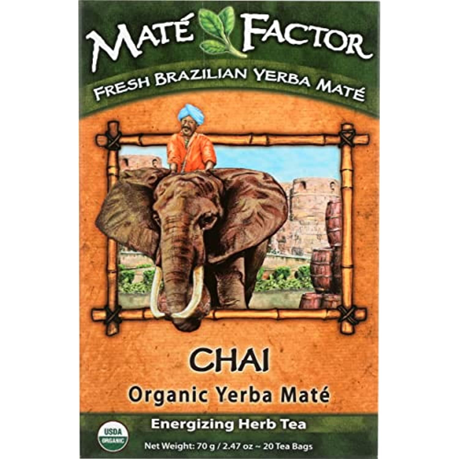 The Mate Factor Organic Yerba Mate Chai Tea Bags, 20 Count - Walmart.com