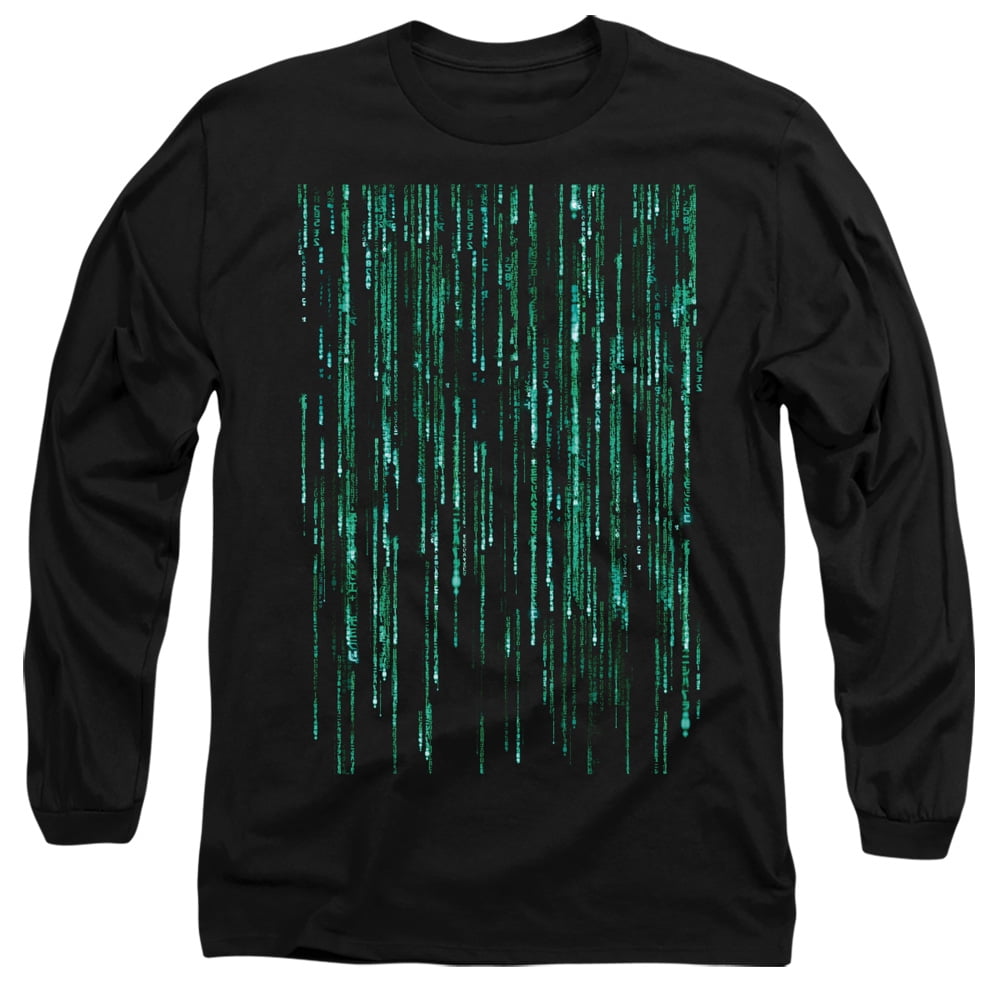 The Matrix Code Logo Unisex Adult Long-Sleeve T Shirt,Black, Large ...