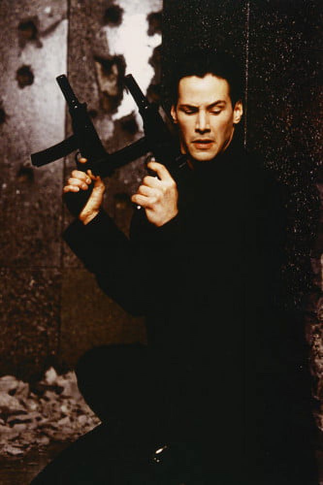 The Matrix Keanu Reevs Two Guns 24x36 Poster - Walmart.com