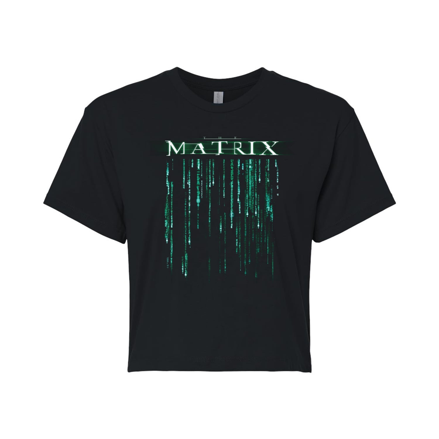 The Matrix - Logo Falling Code - Junior's Cropped Graphic T-Shirt ...