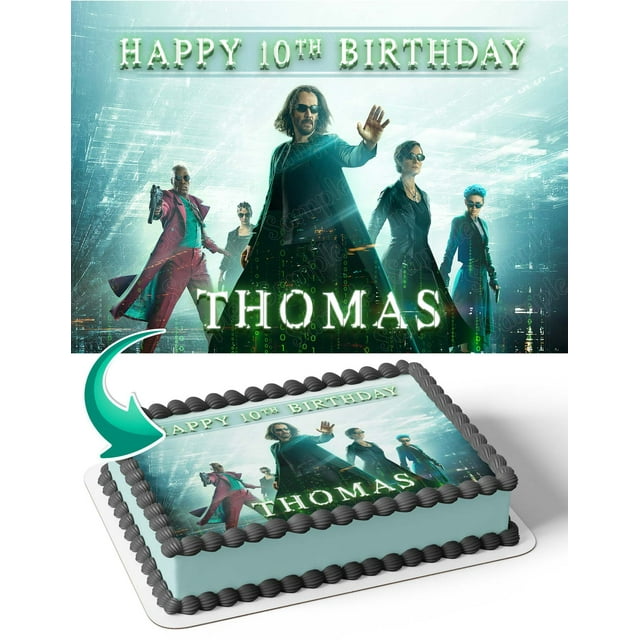 The Matrix Resurrections Edible Image Cake Topper Personalized Birthday ...