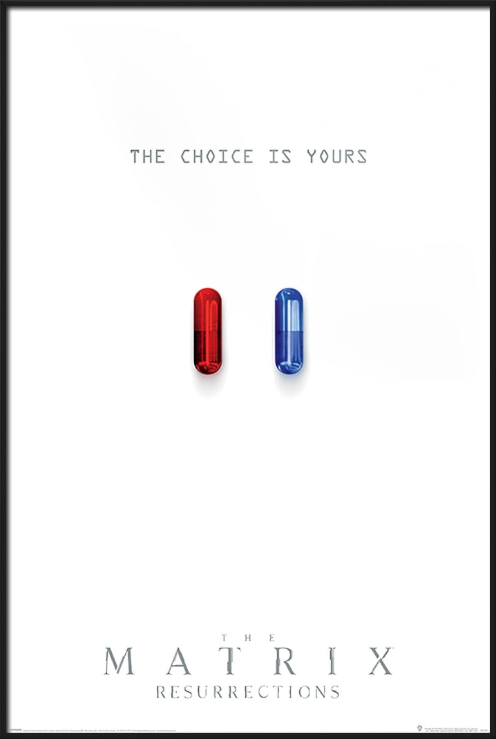 The Matrix Resurrections - Framed Movie Poster (Red & Blue Pill) (Size ...