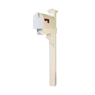 The Washington Mailbox System with White Vinyl Post Combo, Stand, and ...