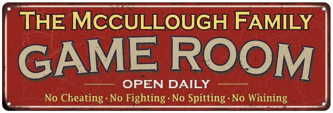 The Mccullough Family Red Game Room Metal 6x18 Sign 106180038990 ...