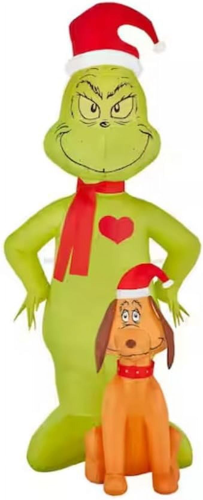 The Mean One 6' The Grinch and Max in Santa Hats Christmas Inflatable ...