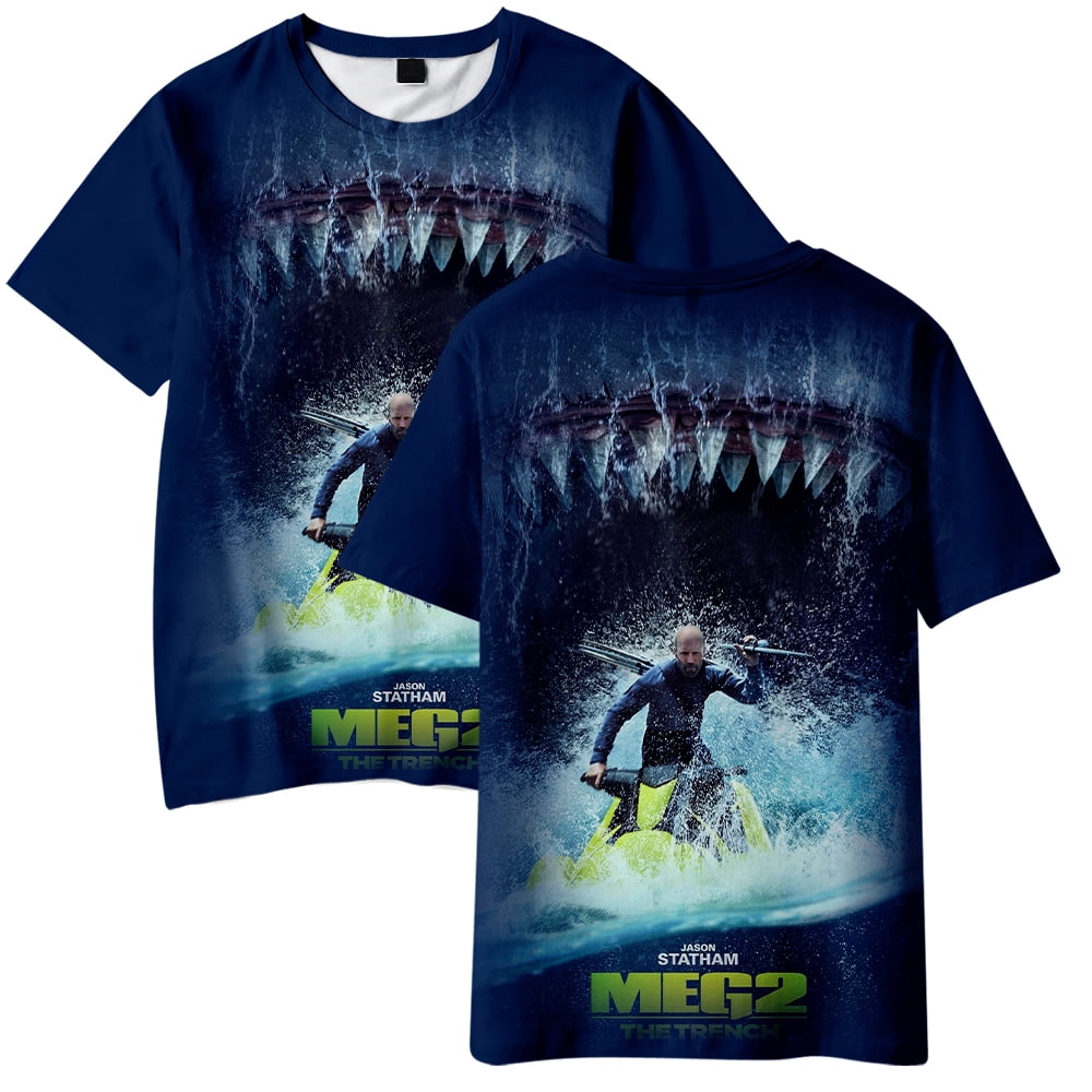 The Meg 2: The Trench 3D Short Sleeve T-shirts Women Man Movie Casual O ...